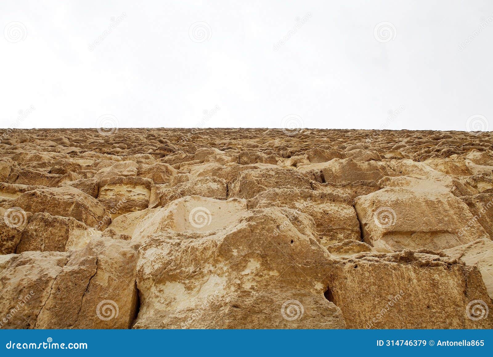 The Side of the Great Pyramid at the Giza Pyramid Complex in Giza ...