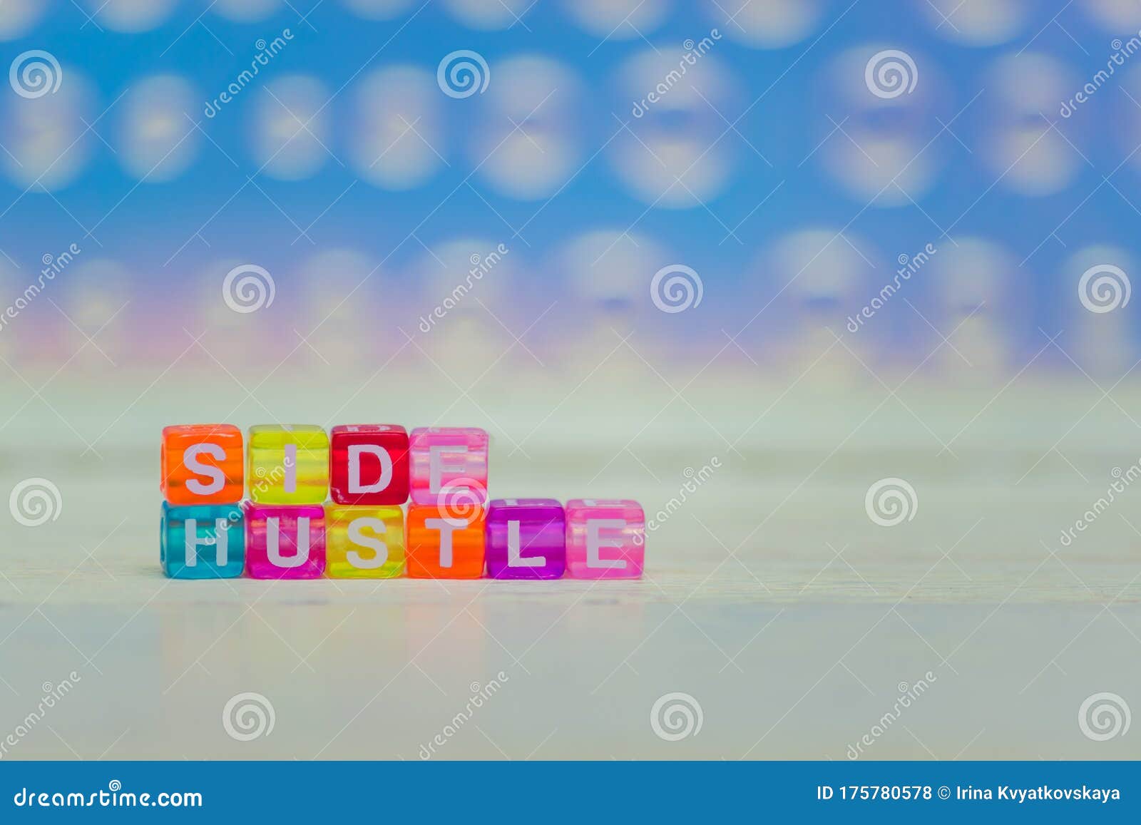 Side Hustle Phrase Made of Cube Beads of Different Colors. Concept of ...