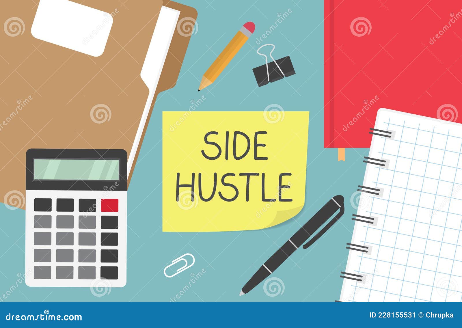 Side Hustle Written on Yellow Sticky Note Stock Vector - Illustration ...