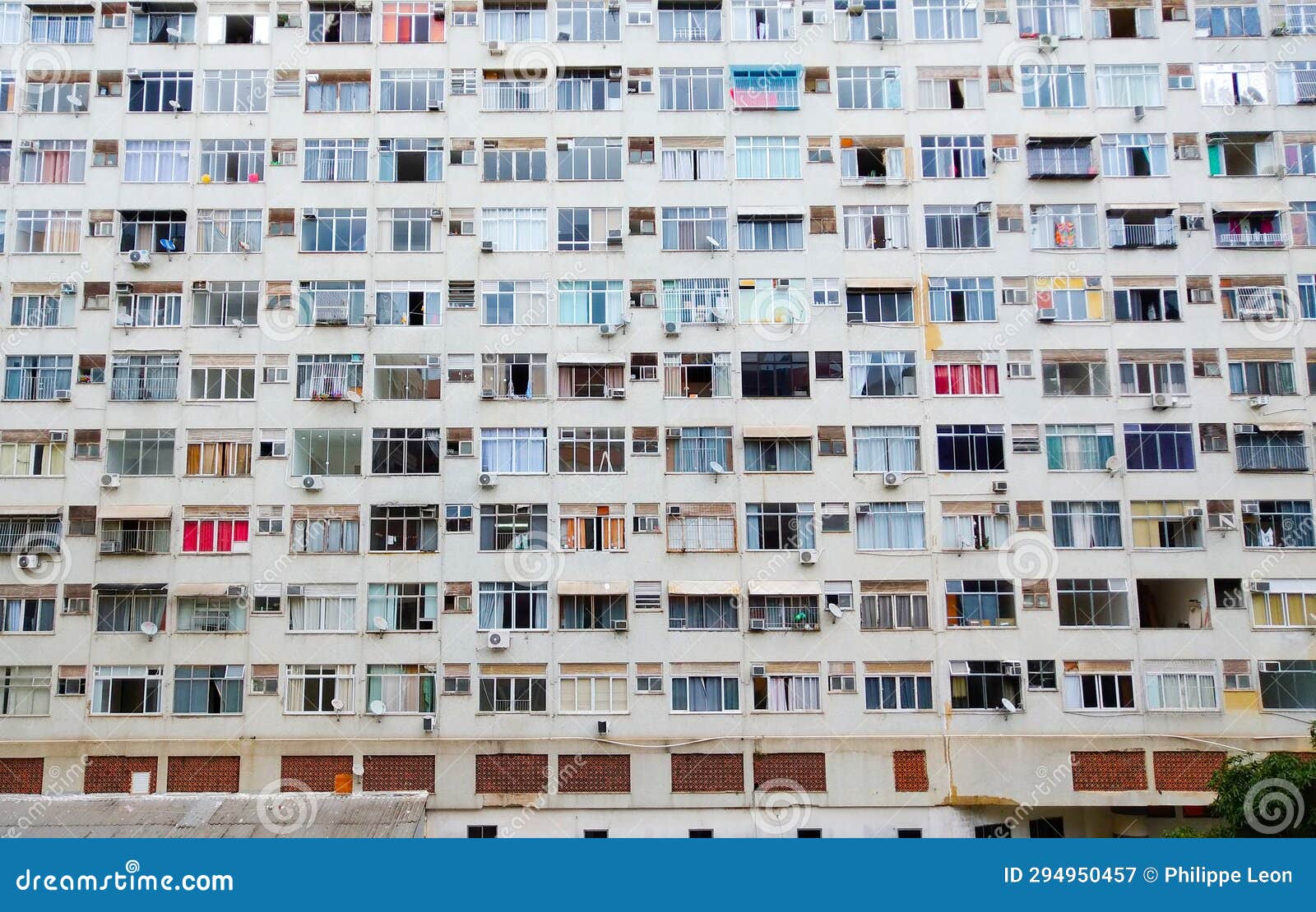 Side of Large Building with Many Windows Stock Image - Image of large ...