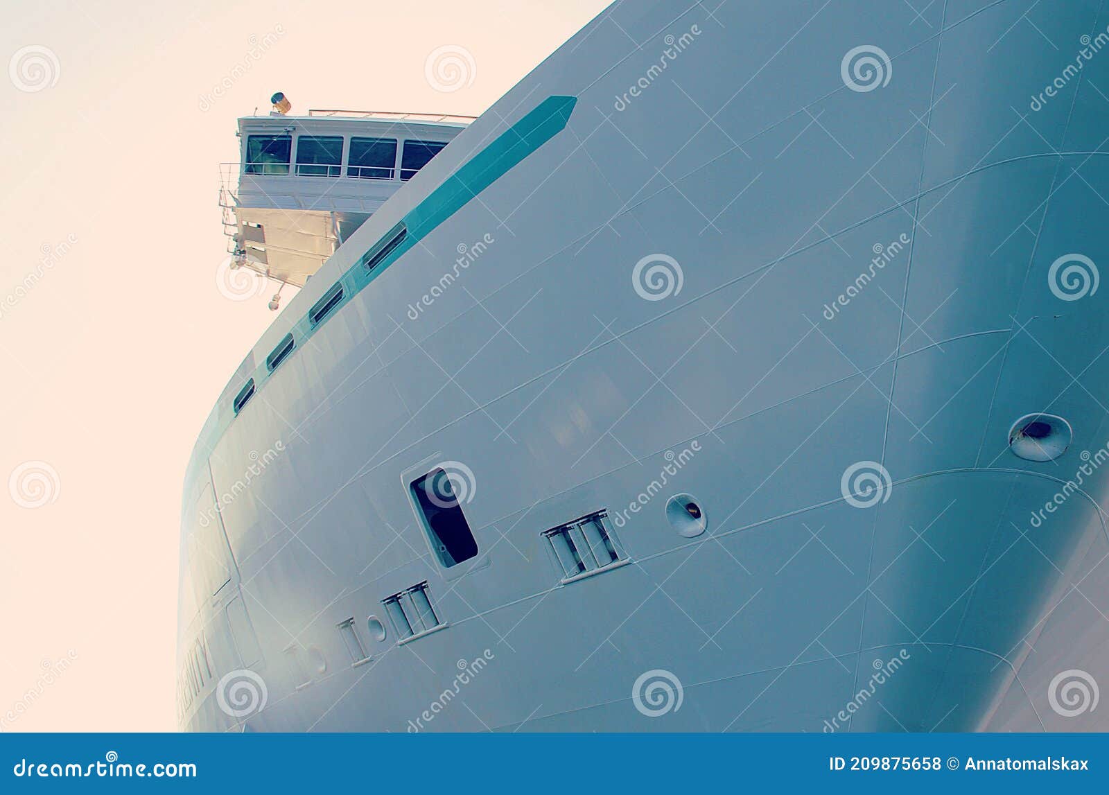 Side of a Large Passenger Ship, Windows in the Side of the Ship, the ...