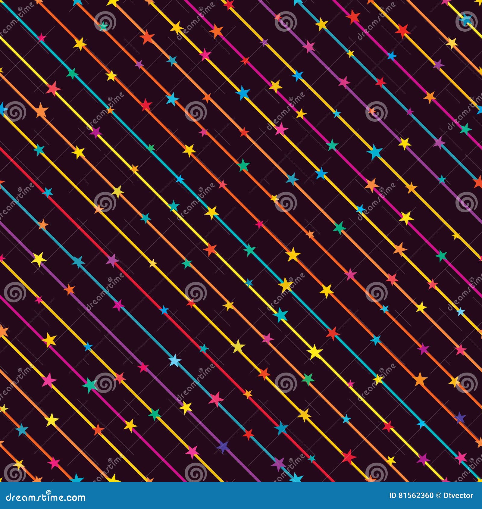 Side Line Star Hanging Seamless Pattern Stock Vector - Illustration of ...