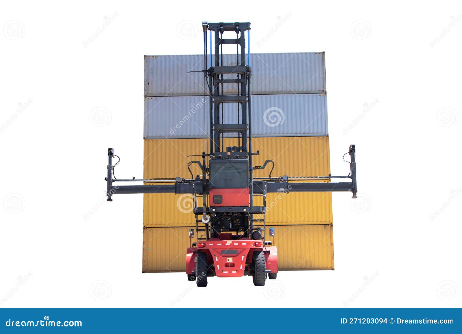 Side Loader Handling Cargo Container in Import Export Logistic Zone ...