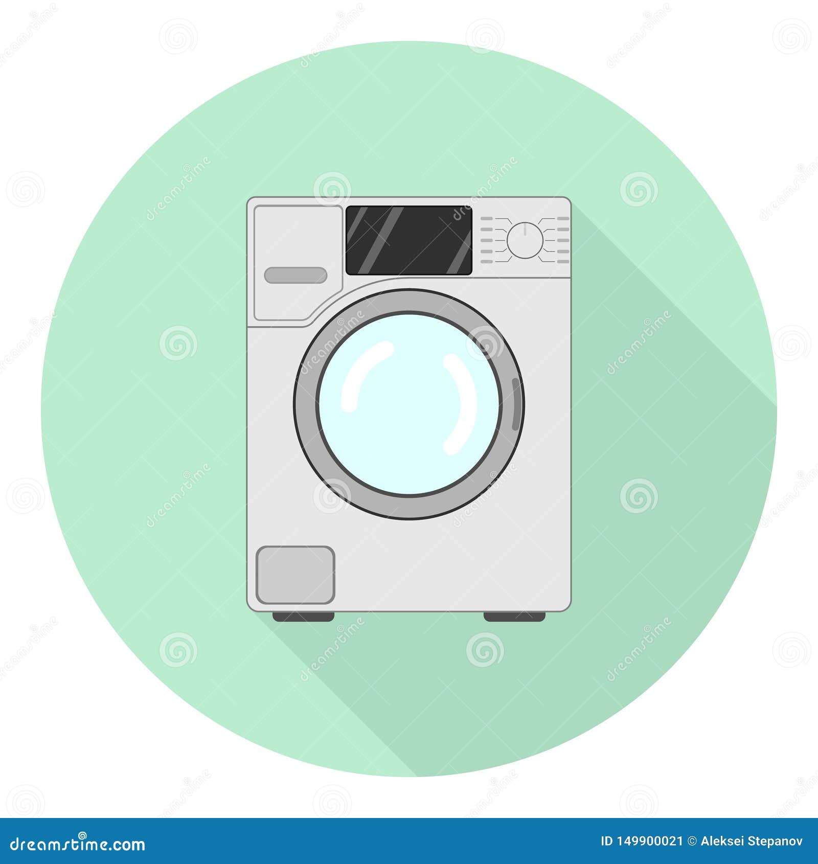 Side-loading Washing Machine Flat Icon with Shadow Stock Vector ...