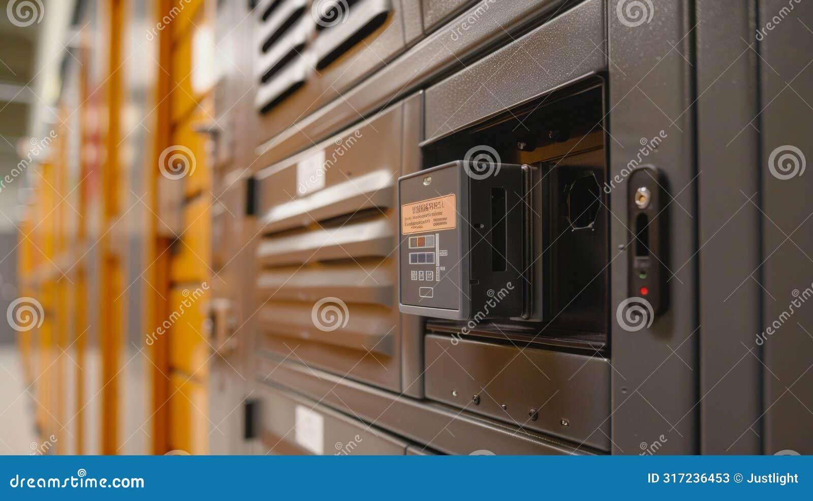 The Side of the Lock Box with a Small Barcode Scanner Builtin for ...