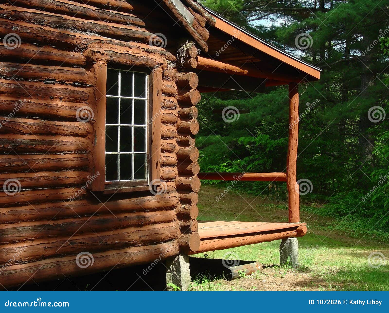 Side of Log Cabin stock photo. Image of pines, cabin, forest - 1072826