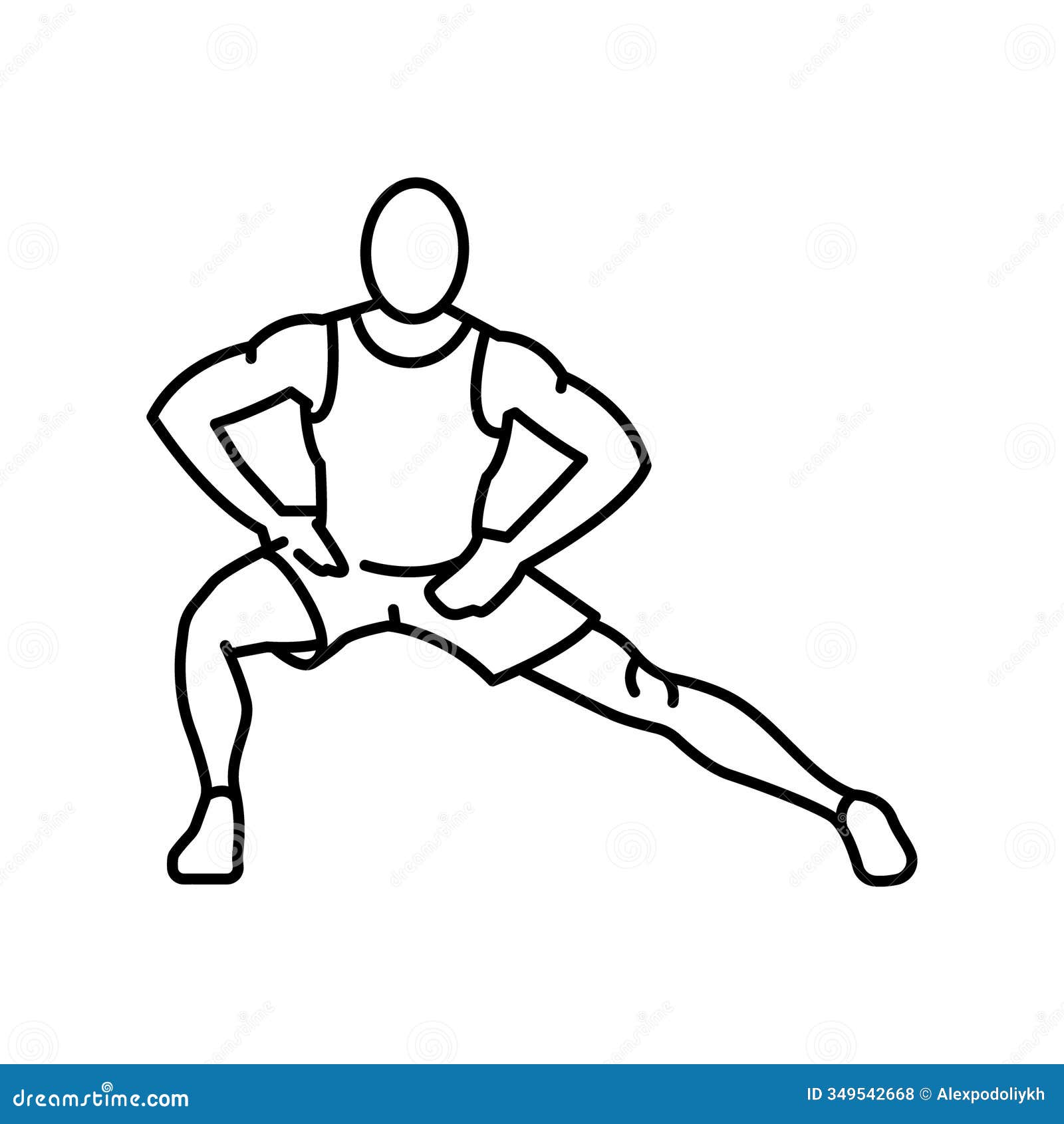 Side Lunges Line Icon. Vector Isolated Element Stock Vector ...