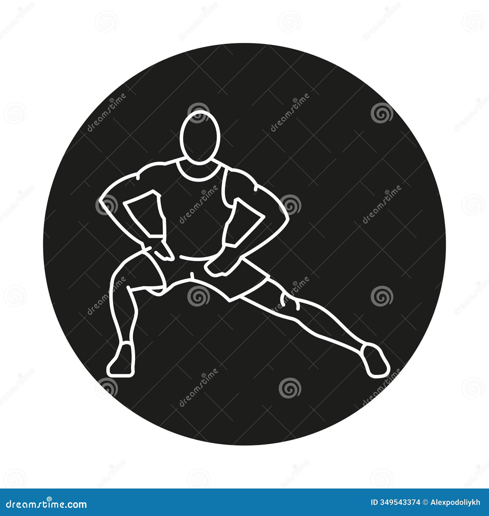 Side Lunges Line Icon. Vector Isolated Element Stock Vector ...