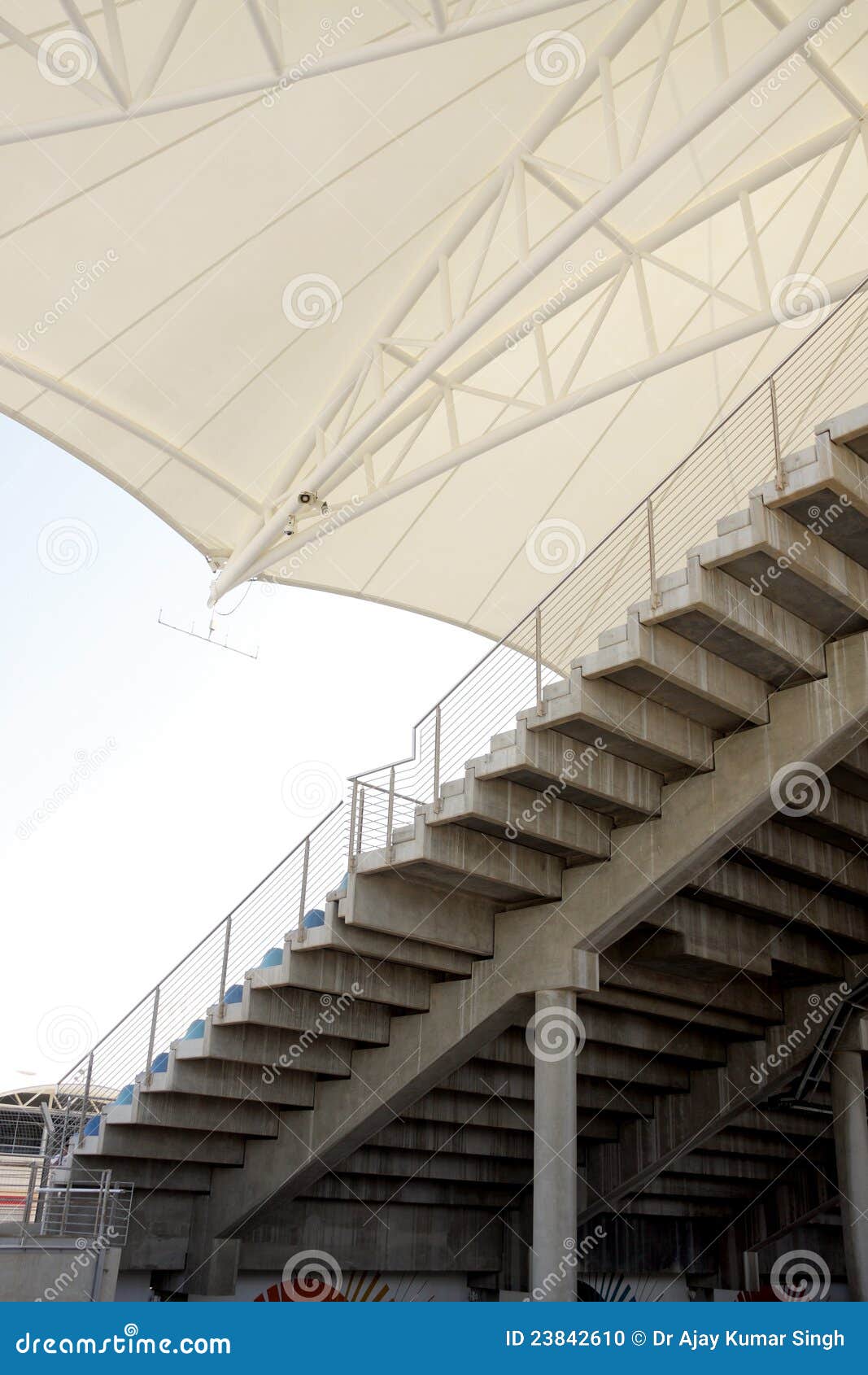 Side of Main Grandstand Showing the Steps and Roof Stock Photo - Image ...