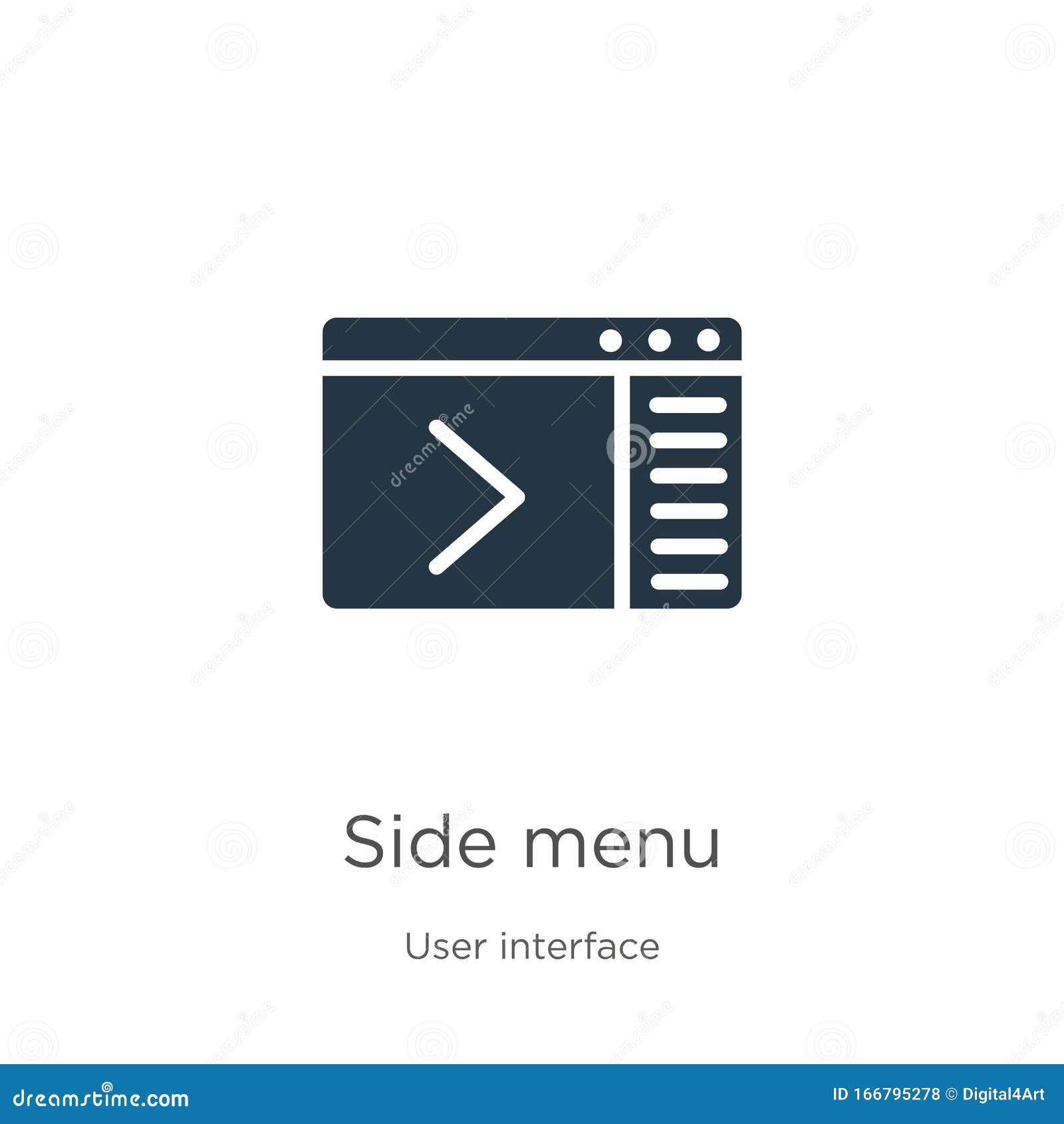 Side Menu Icon Vector. Trendy Flat Side Menu Icon from User Interface ...