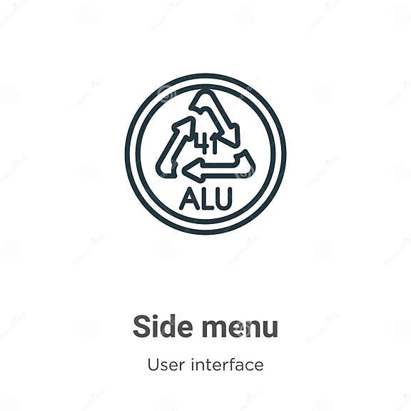 Side Menu Outline Vector Icon. Thin Line Black Side Menu Icon, Flat ...