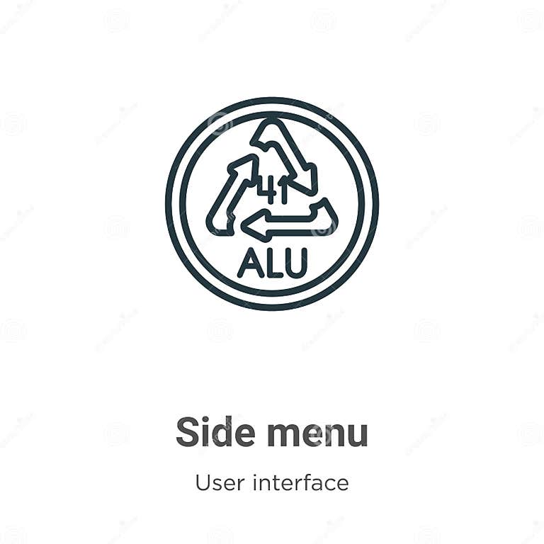 Side Menu Outline Vector Icon. Thin Line Black Side Menu Icon, Flat ...