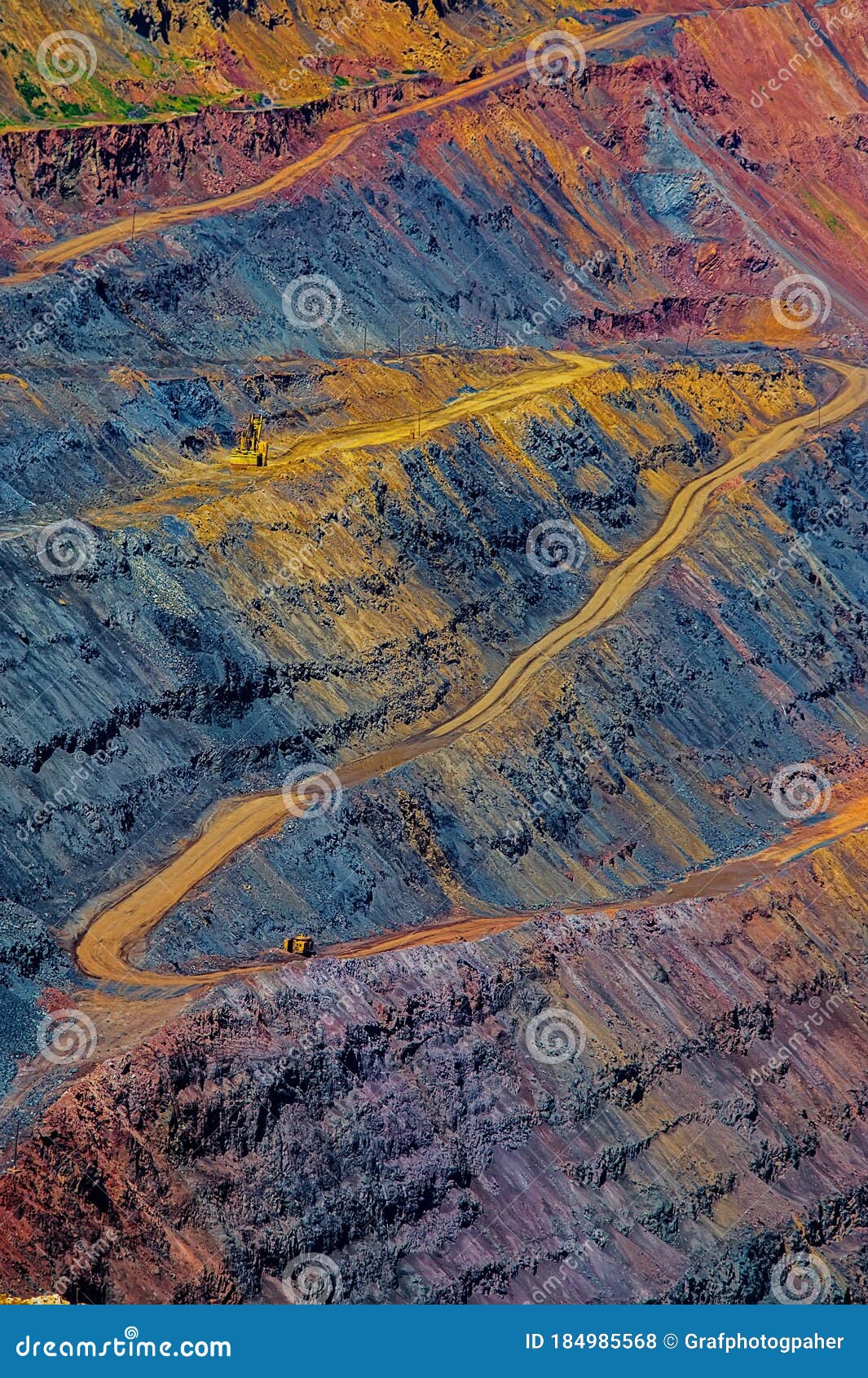 Side of the Mining Quarry for the Extraction of Iron Ore. Highway for ...