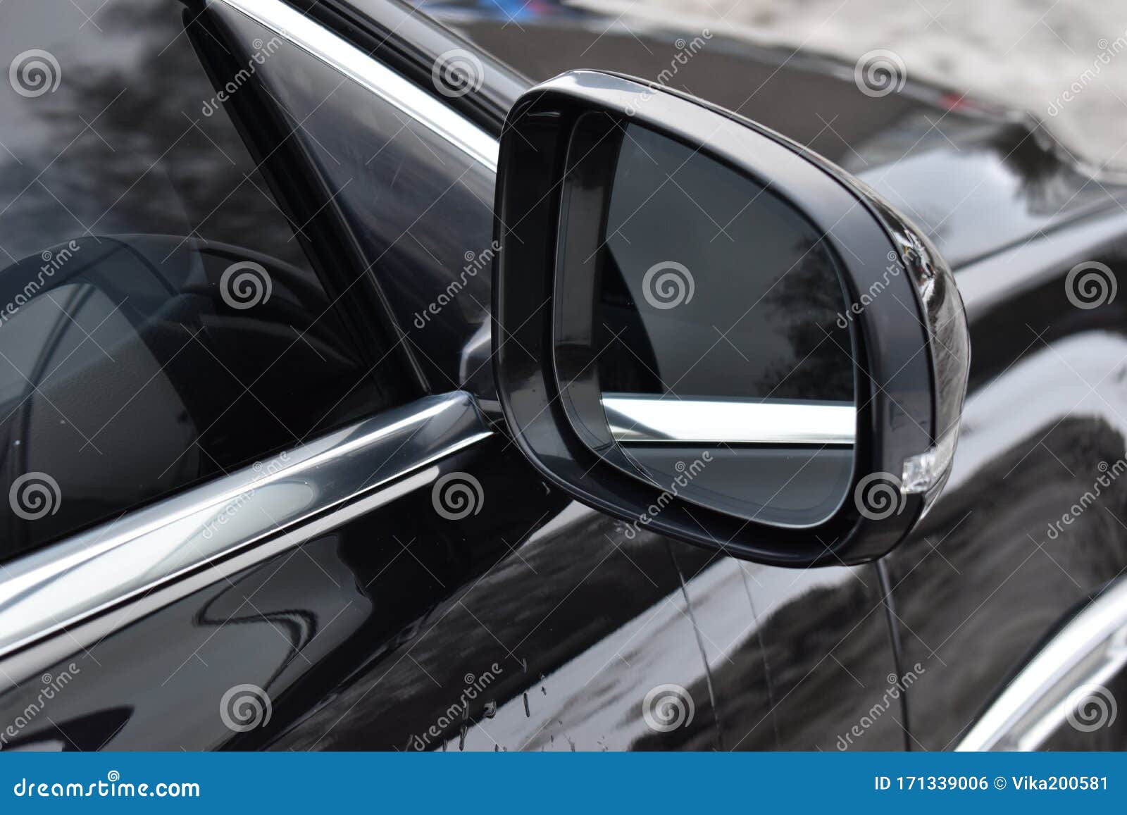 Black Side Mirror of an Expensive Car. Stock Photo - Image of design ...