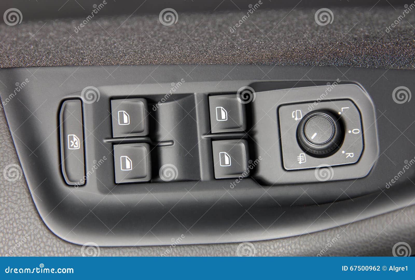 Side Mirror Switch Control and Window Button Stock Photo - Image of ...