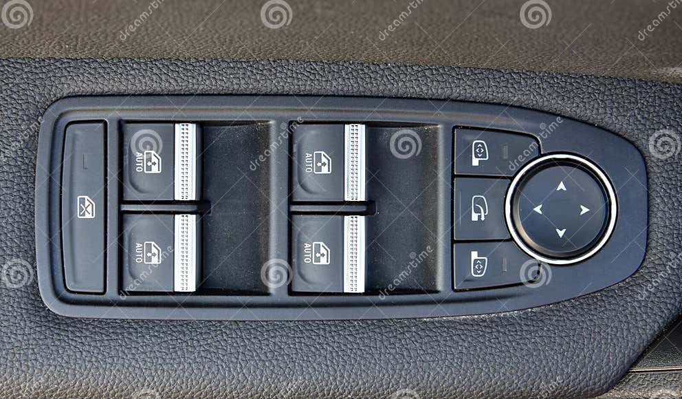 Side Mirror Switch Control and Window Button Stock Image - Image of ...