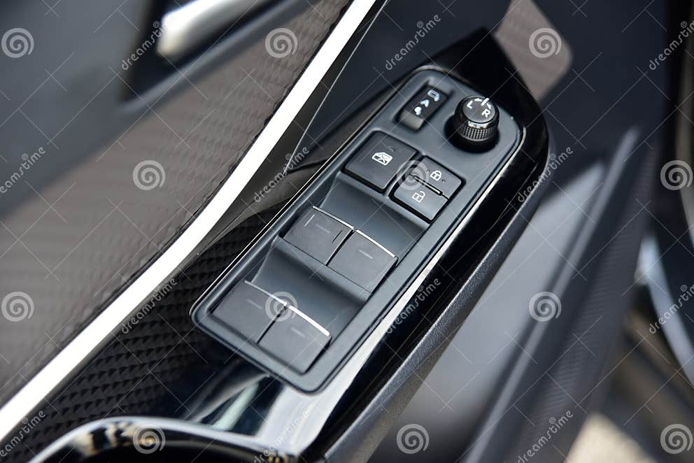 Side Mirror Switch Control and Window Button Stock Image - Image of ...