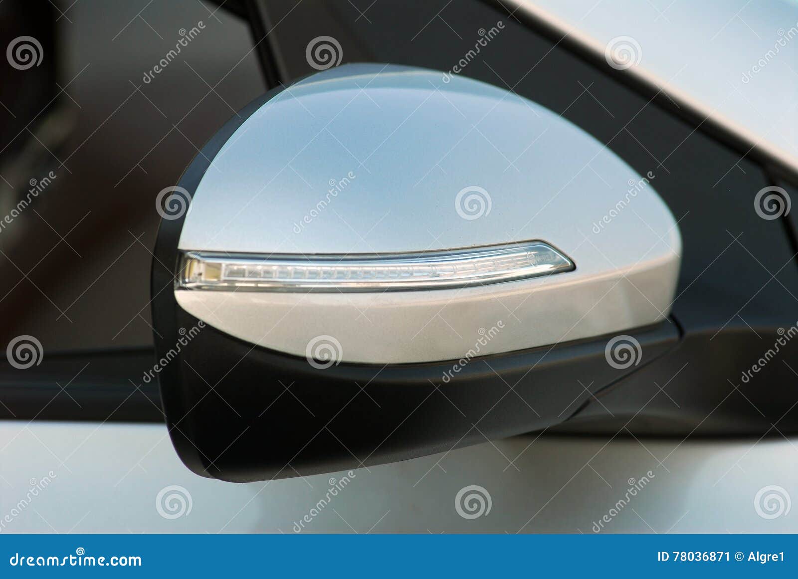 Side Mirror with Turn Signal of a Car Stock Image - Image of driving ...