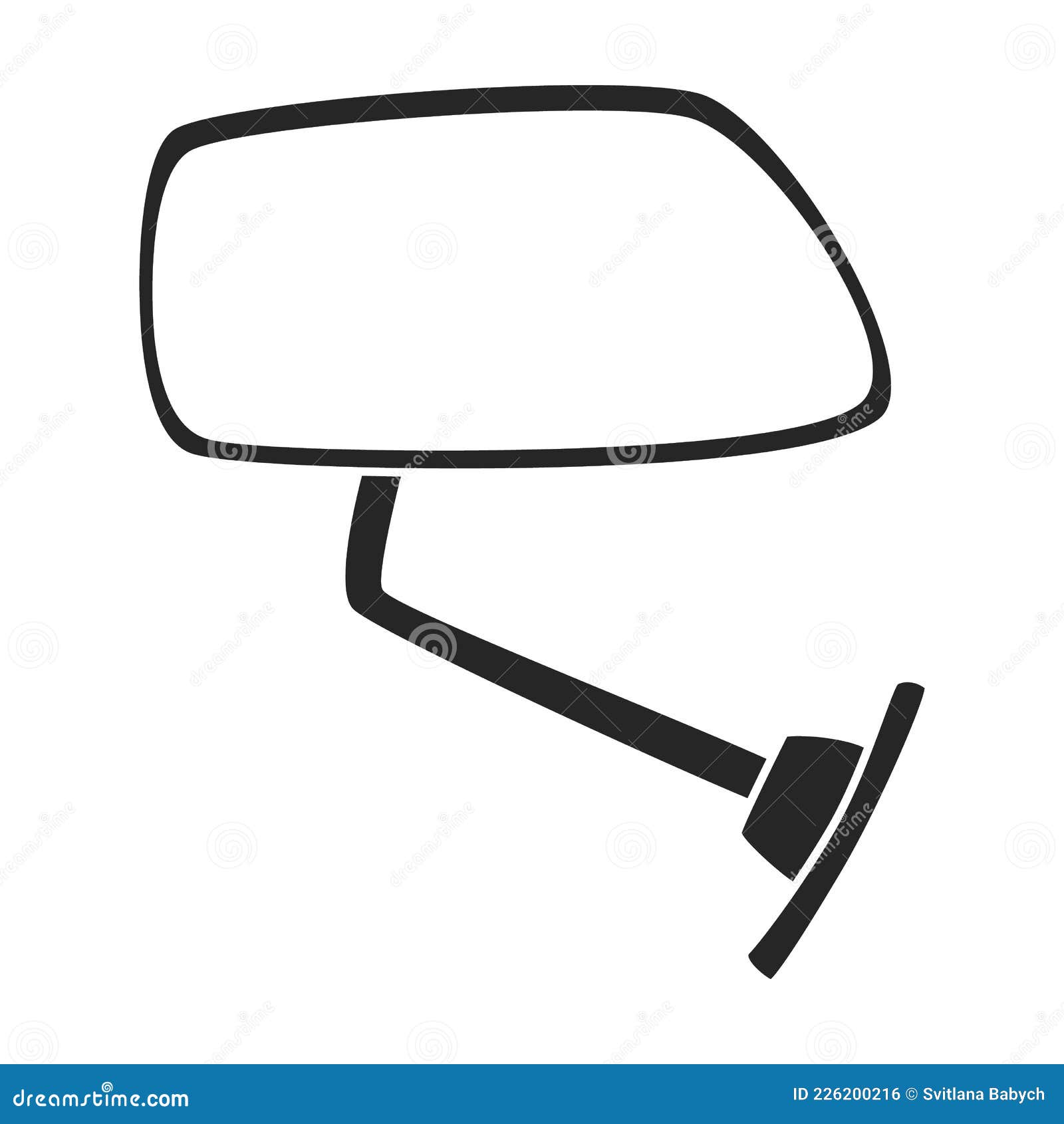 Side Mirror Vector Icon.Black Vector Icon Isolated on White Background ...