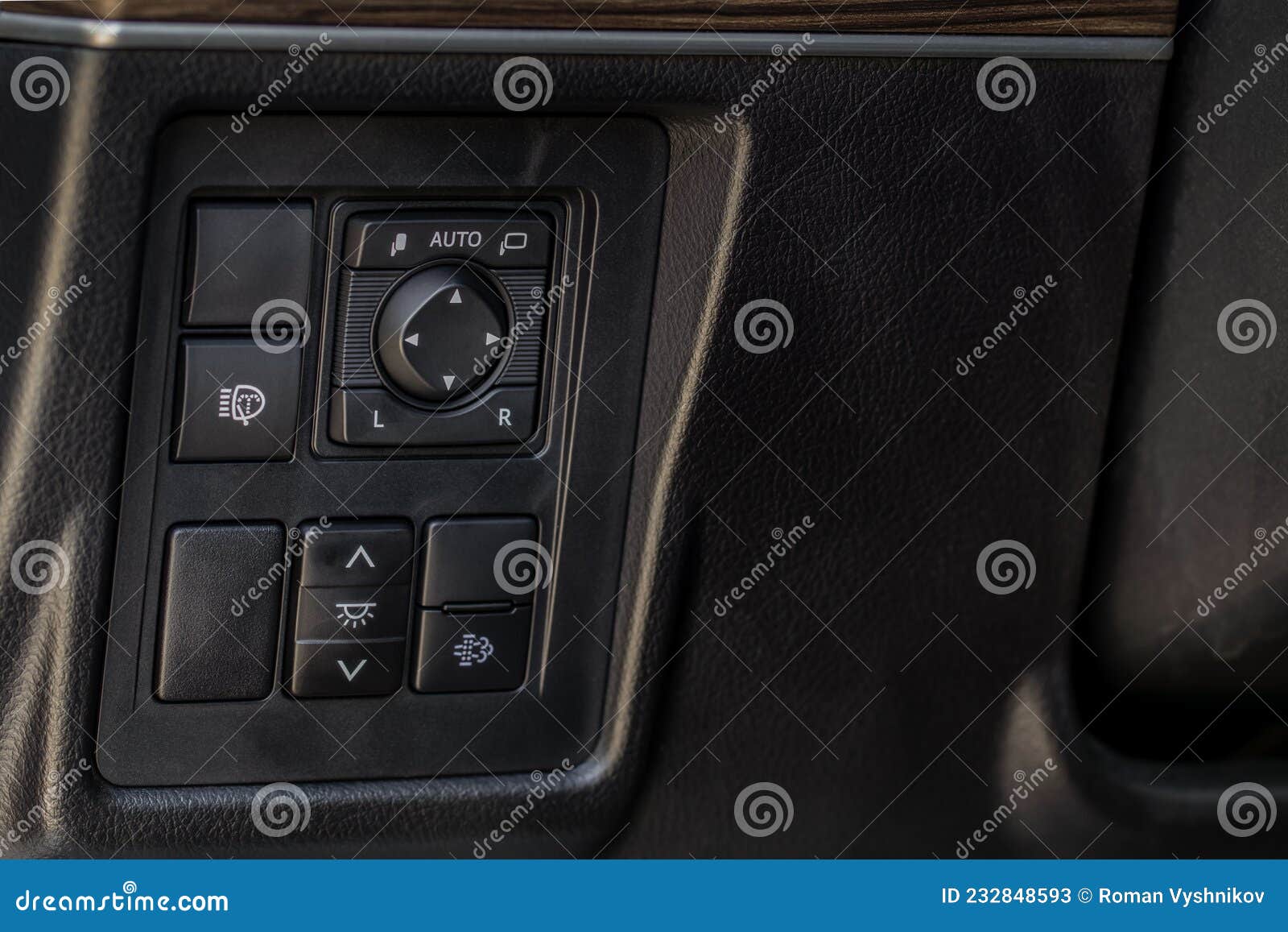 Side Mirrors Control Panel on Side Door Stock Image - Image of safety ...
