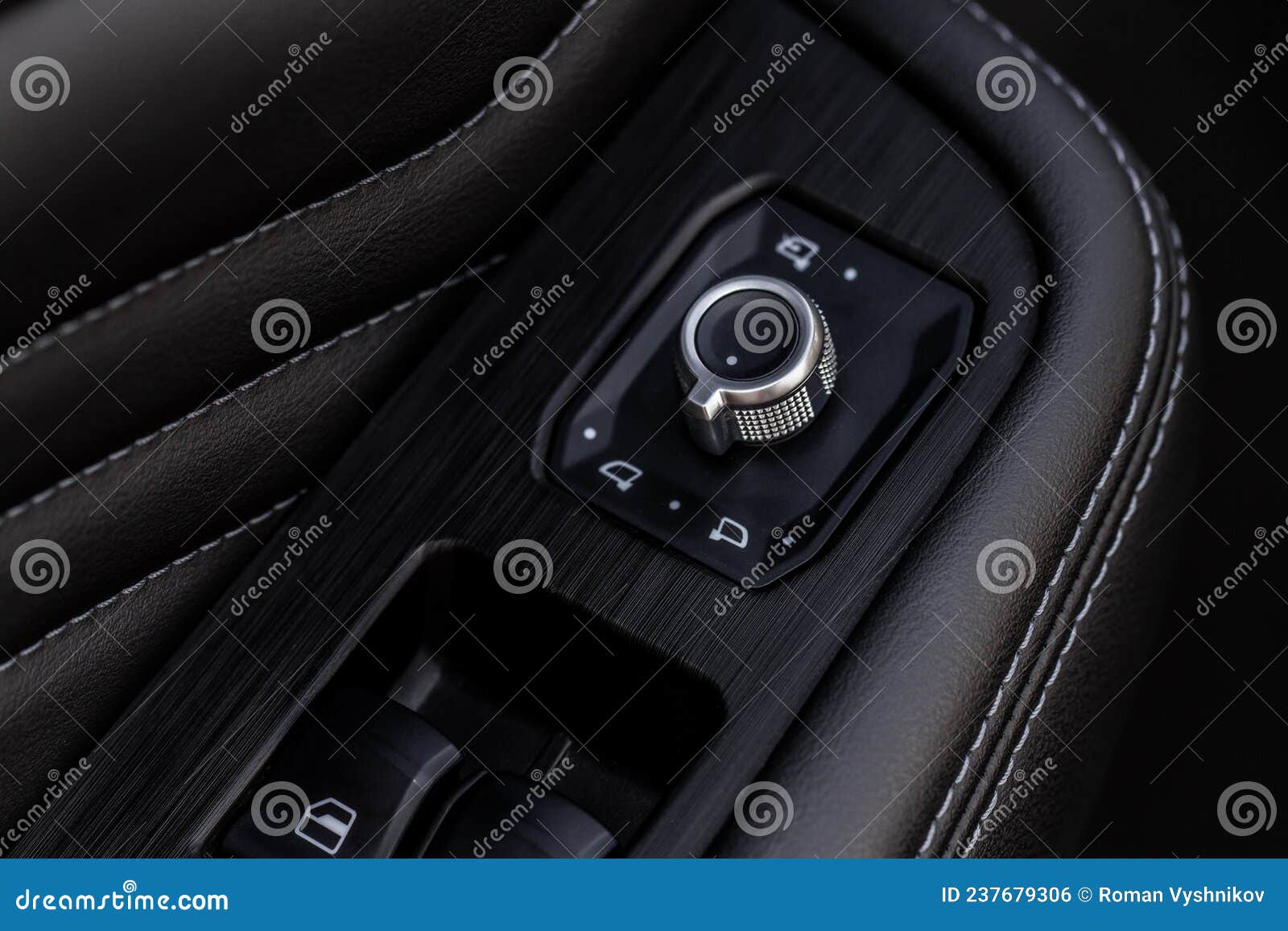 Side Mirrors Control Panel on Side Door. Car Driver Adjust Side Mirror ...