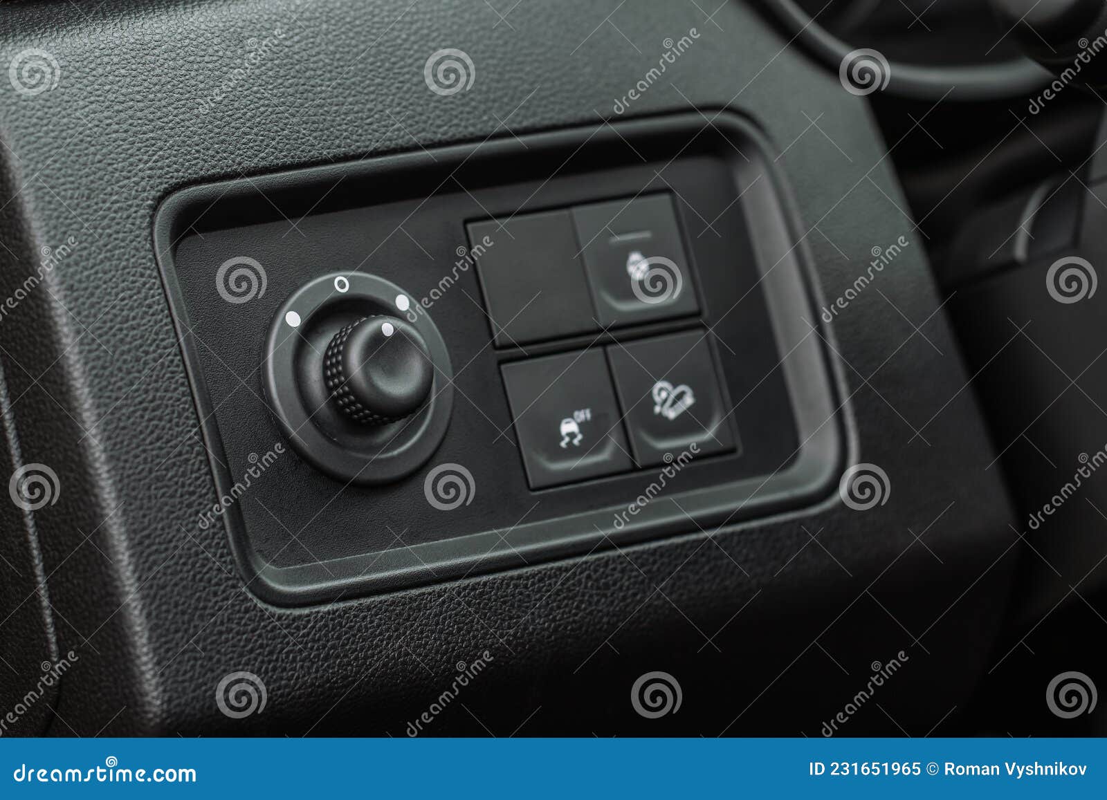 Side Mirrors Control Panel on Side Door. Stock Image - Image of adjust ...