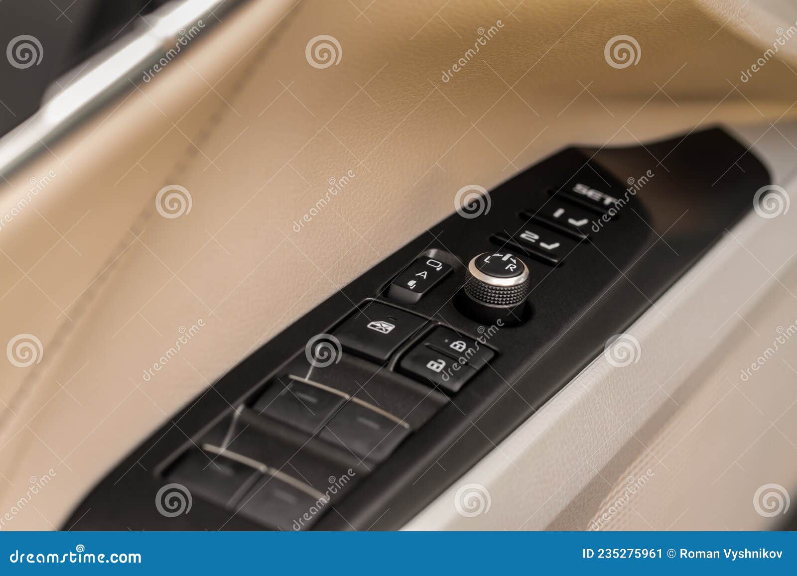 Side Mirrors Control Panel on Side Door. Stock Image - Image of inside ...