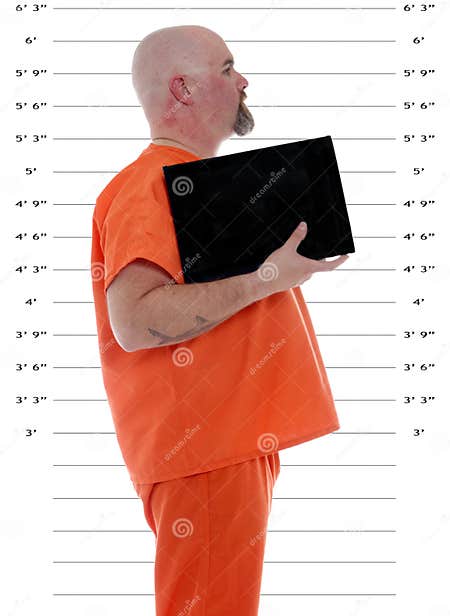 Side Mug Shot with Blank Card Stock Photo - Image of inches, scars ...