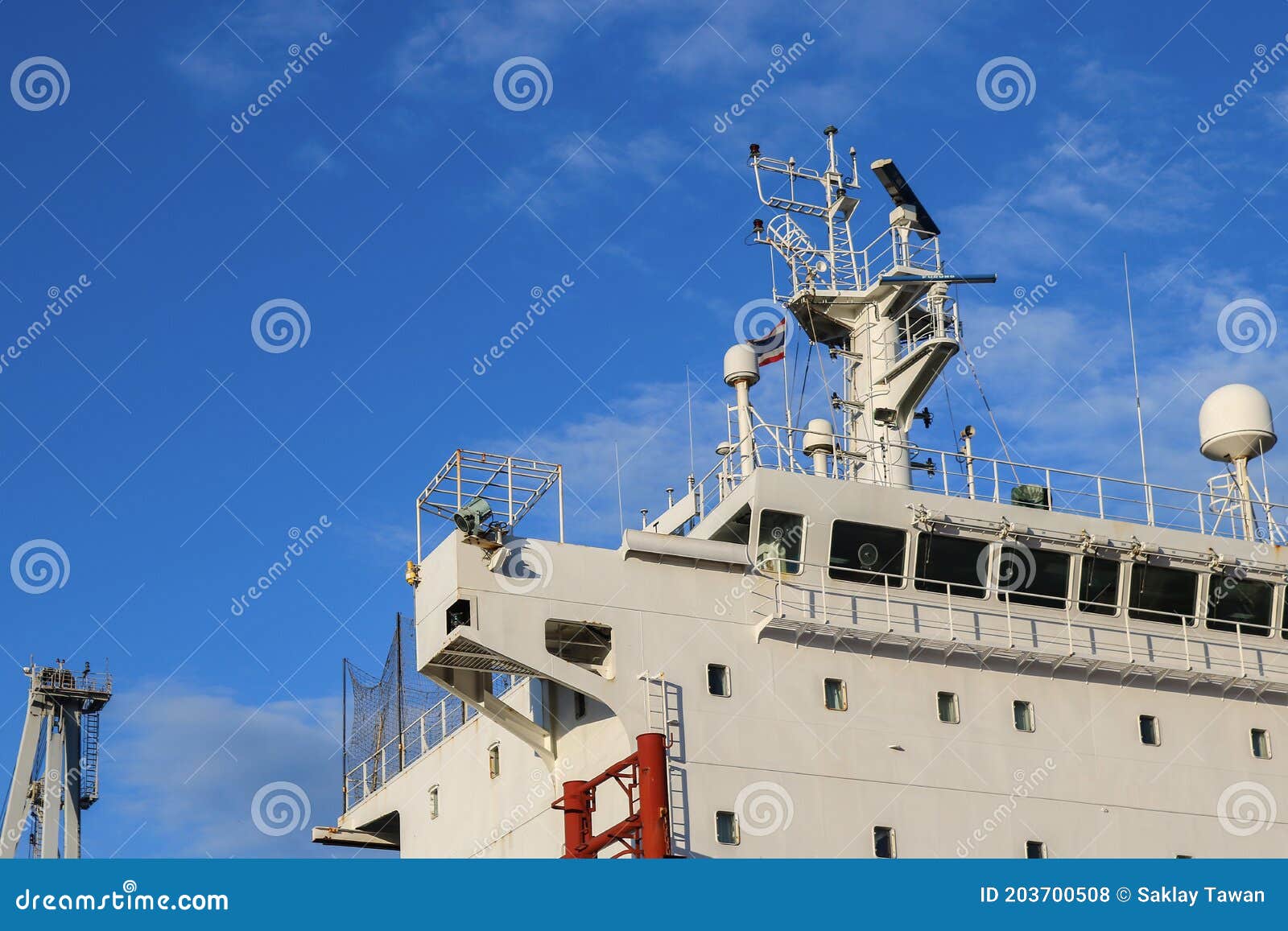 Side of Navigation Bridge of Cargo Ship Stock Photo - Image of cruise ...