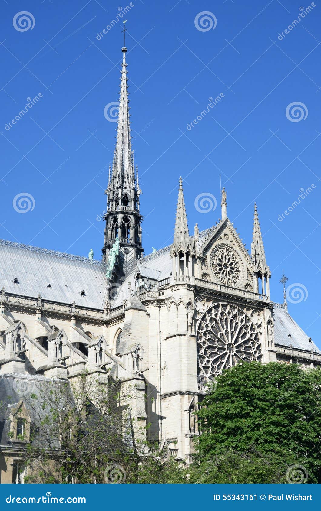 Side of Notre Dame Cathedral Stock Image - Image of capital, religion ...