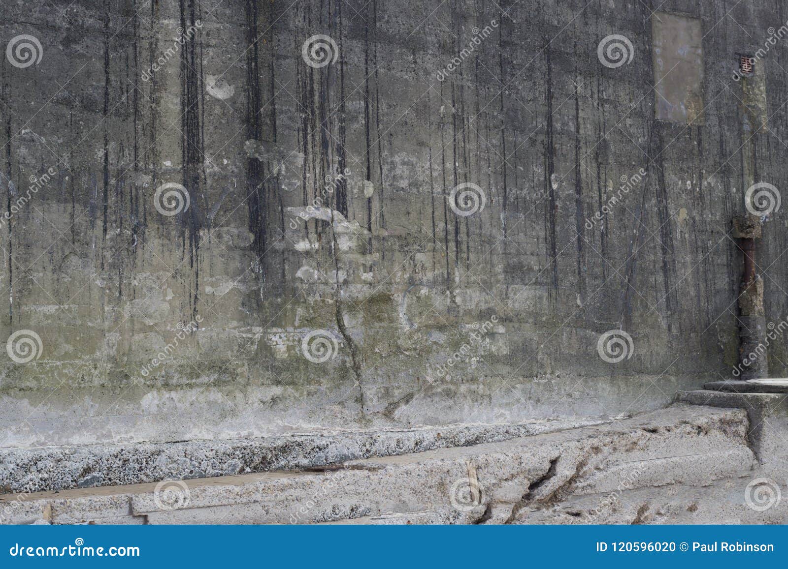 The Side of an Old Concrete Building Damaged by the Ocean. Stock Photo ...