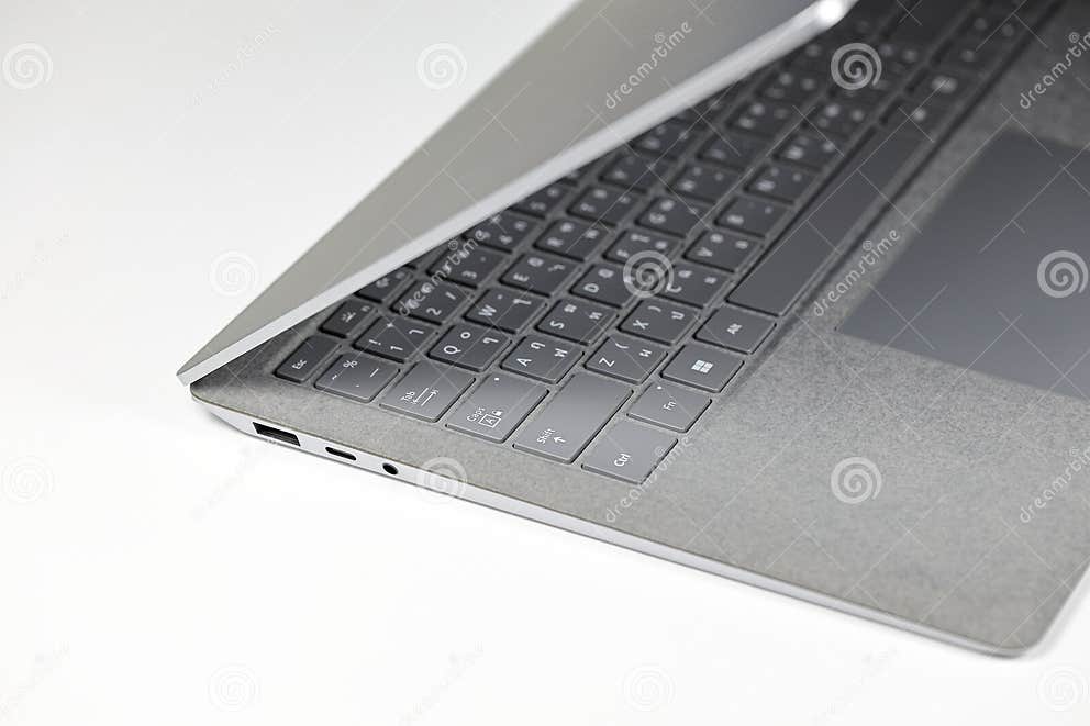 Side Panel of Computer New Model Premium Notebook Computer Show with ...