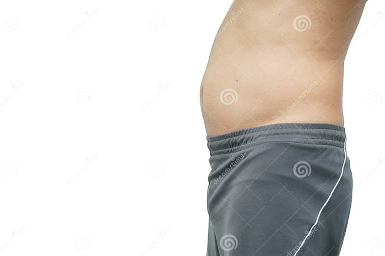 Side of the paunchy man stock image. Image of head, background - 156277155