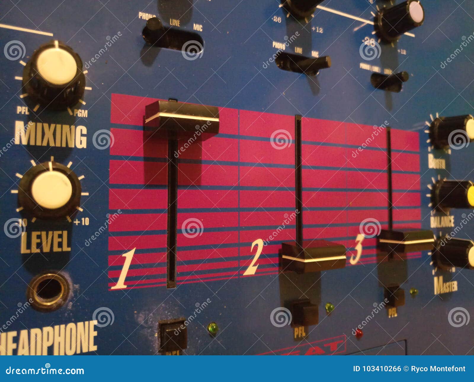 Side Perspective of Controls on a Speaker Stock Photo - Image of ...