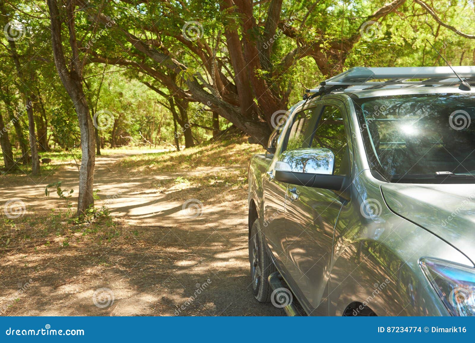 Side of Pick-up Standing on Green Park Stock Photo - Image of country ...