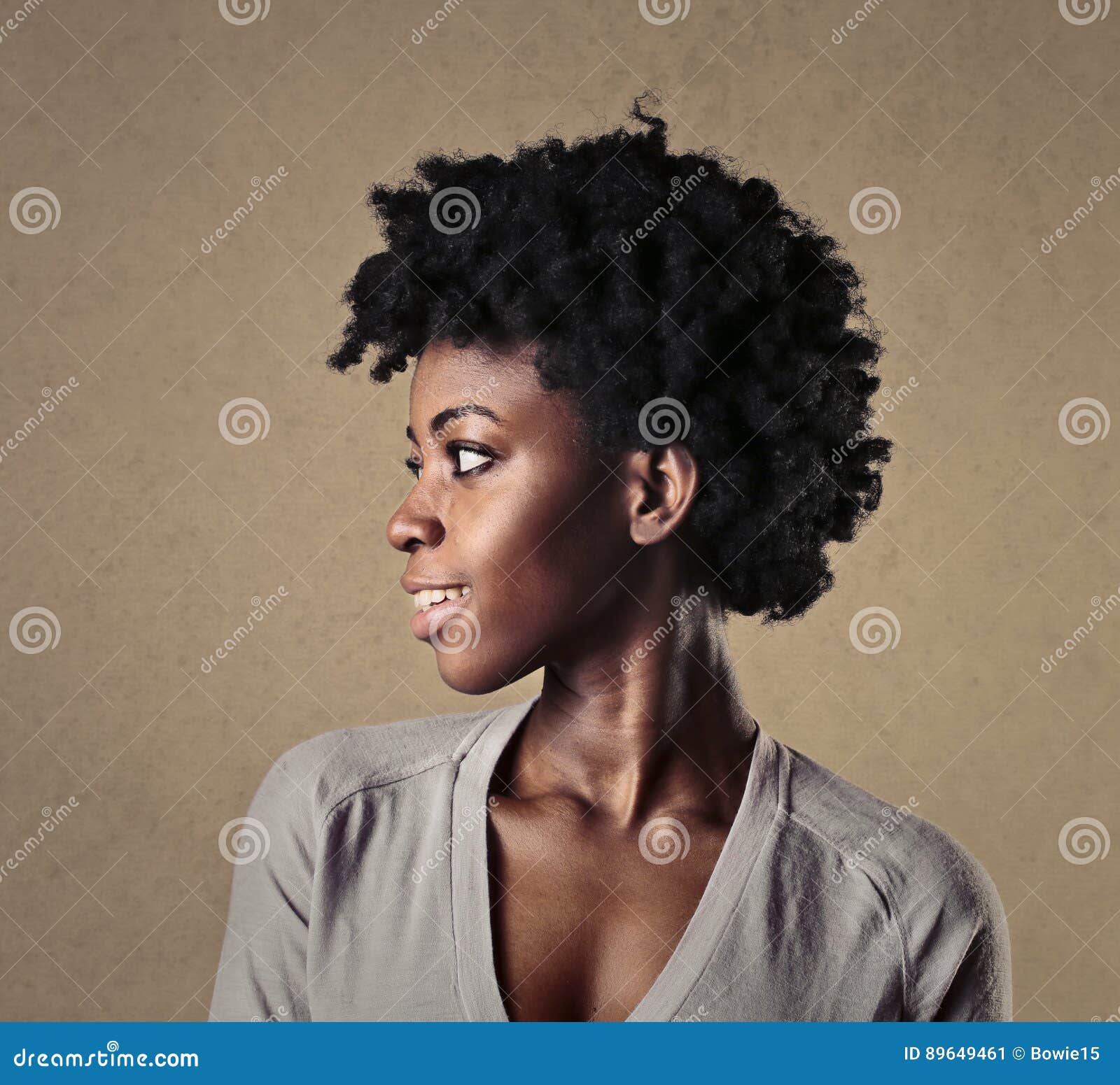 Side portrait stock image. Image of studio, black, fashion - 89649461