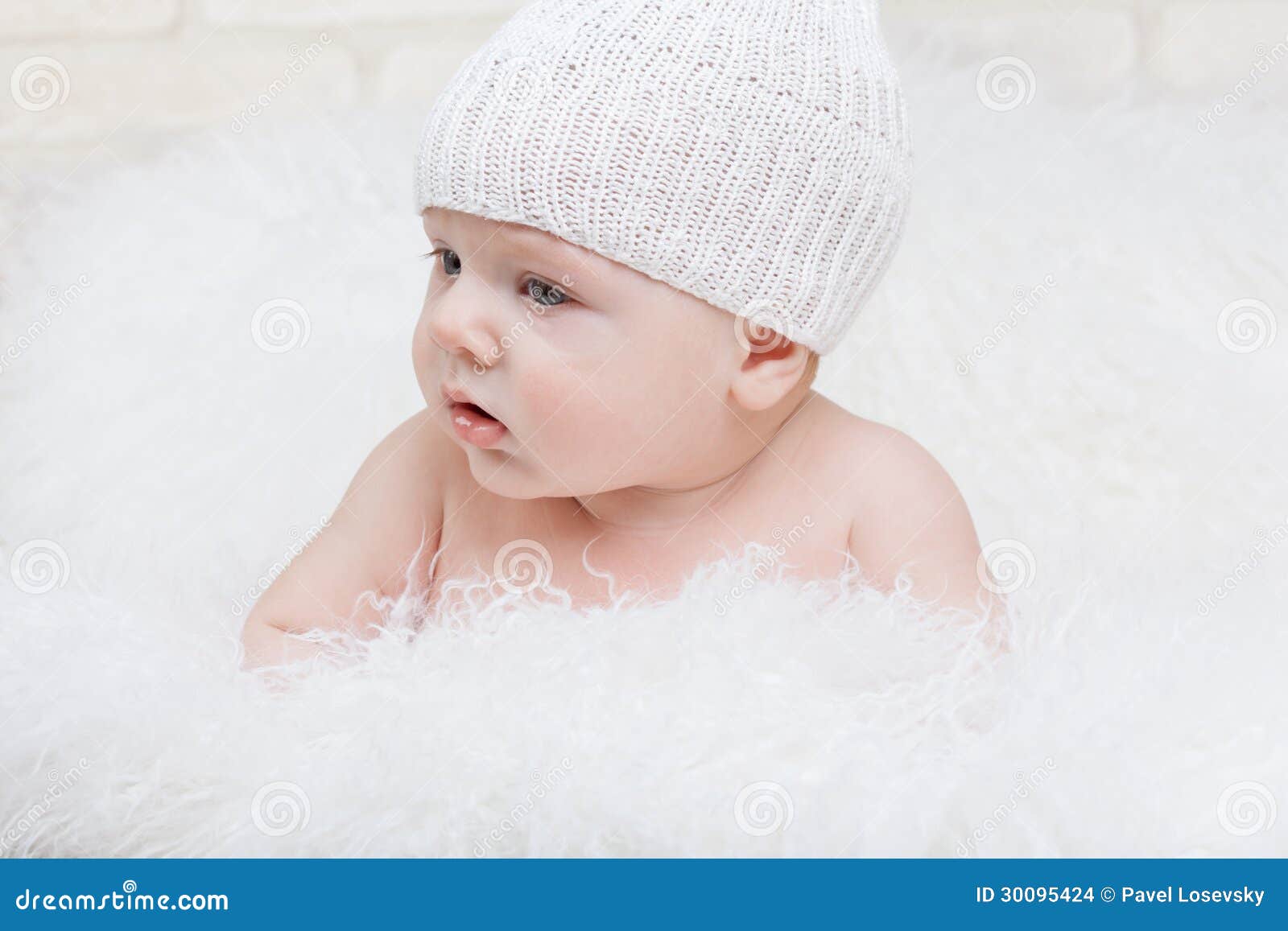 Side Portrait of a Concentrated Baby Stock Photo - Image of ...
