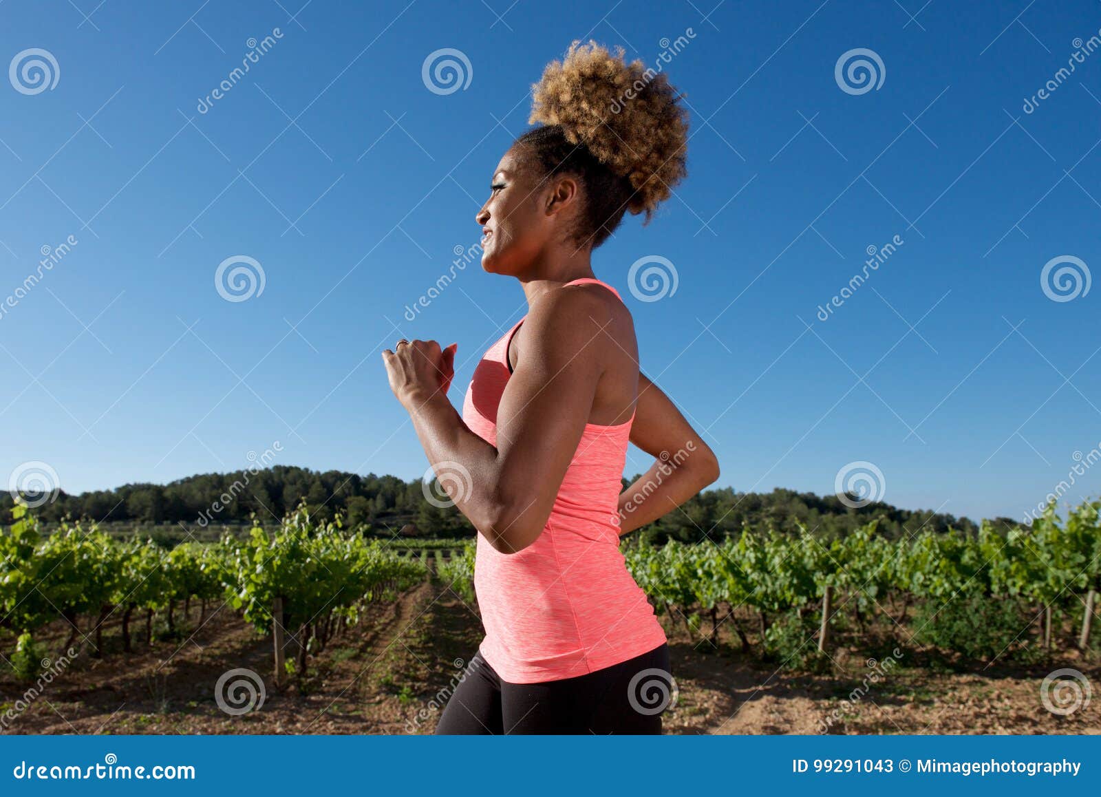 Young African Female Running Outdoors Stock Image - Image of people ...