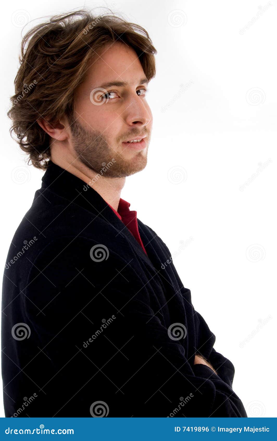 Side Pose Of Male Looking At Camera Stock Photo - Image of concept ...