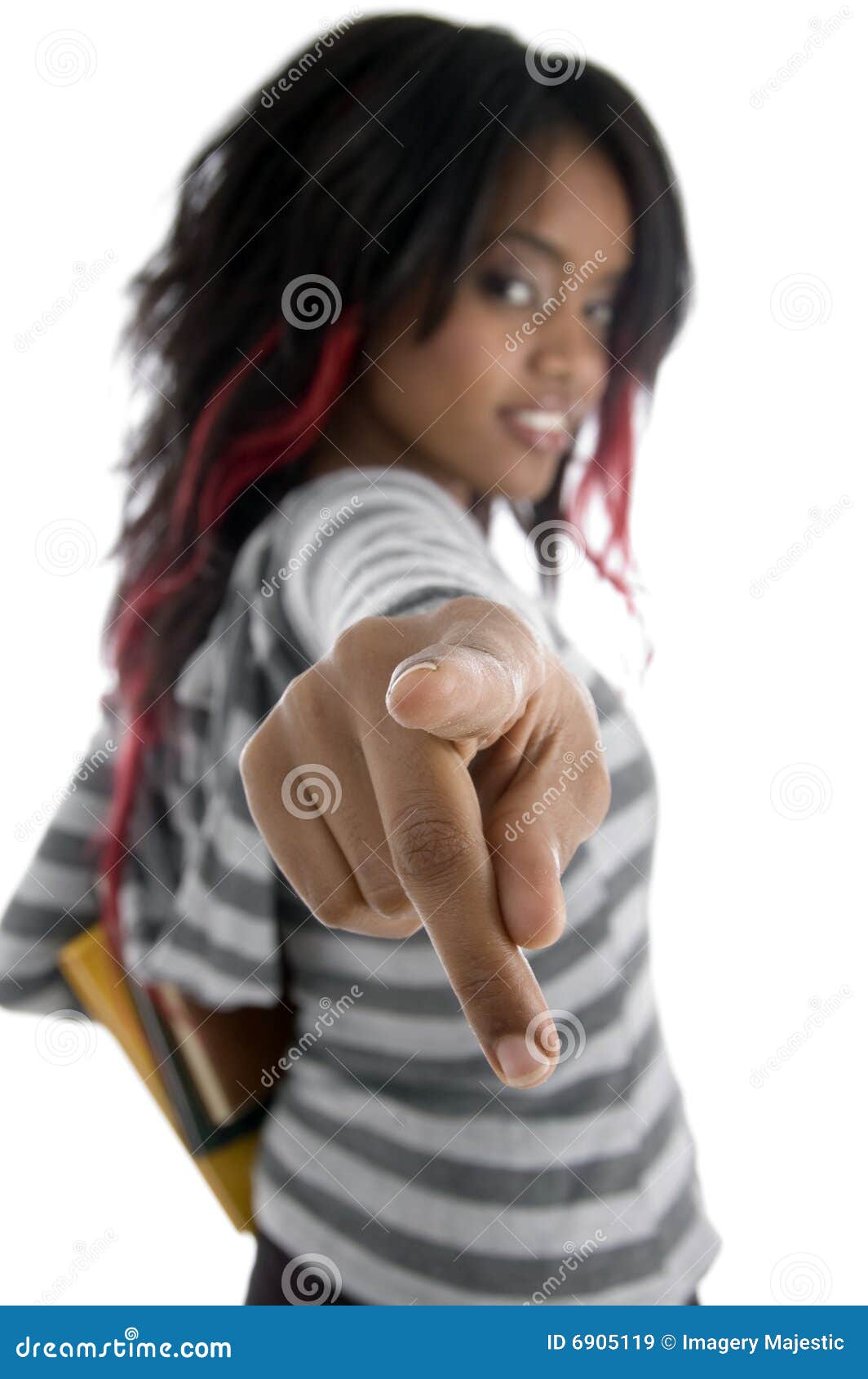 Side Pose of Pointing Student Stock Image - Image of american, posing ...