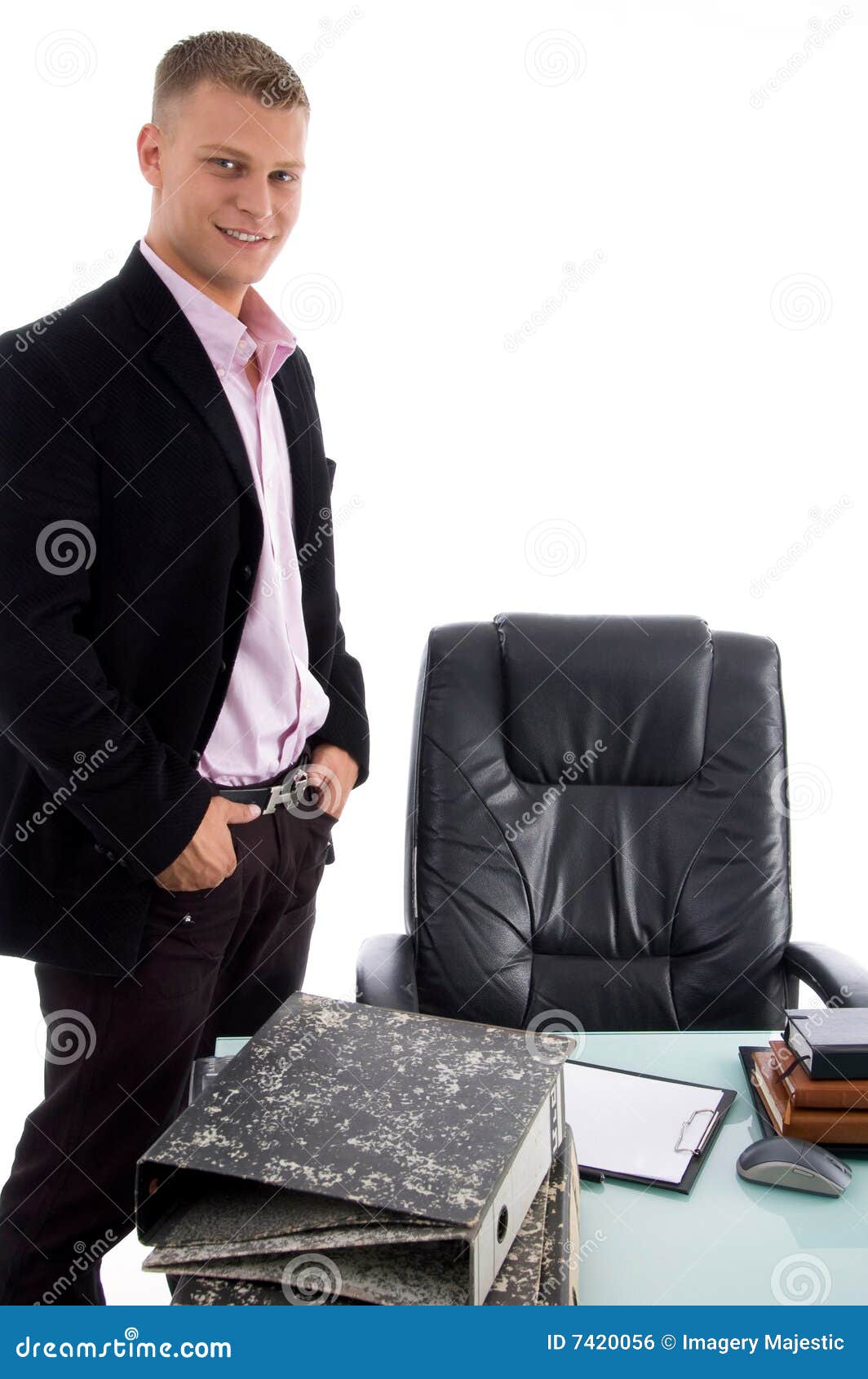 Side Pose of Standing Manager Stock Photo - Image of businessman ...