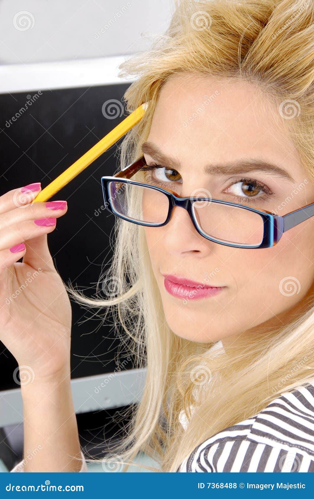 Side Pose of Thinking Businesswoman Stock Photo - Image of executive ...