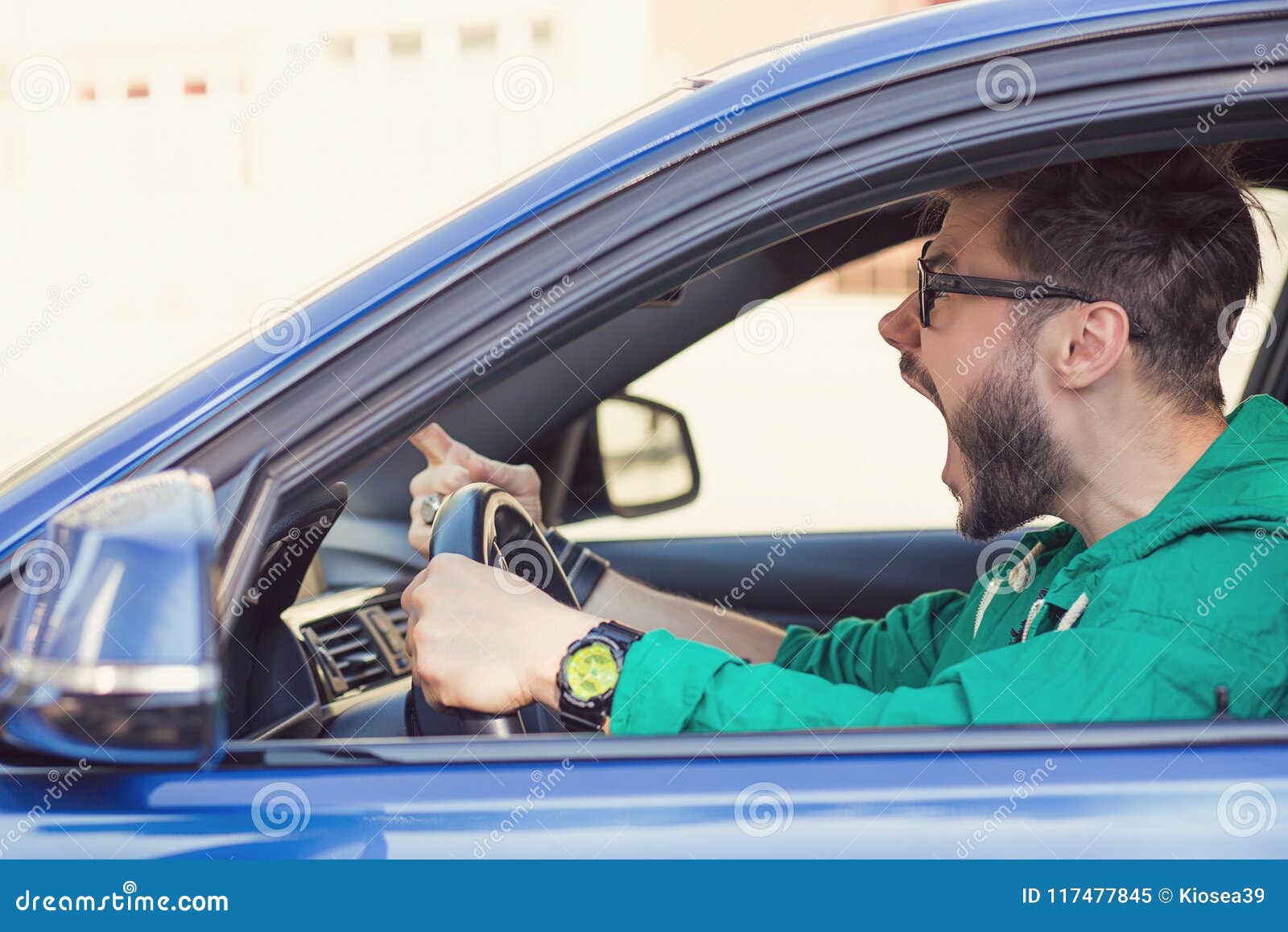 Side Profile Angry Hipster Man Driver Stock Image - Image of rage ...