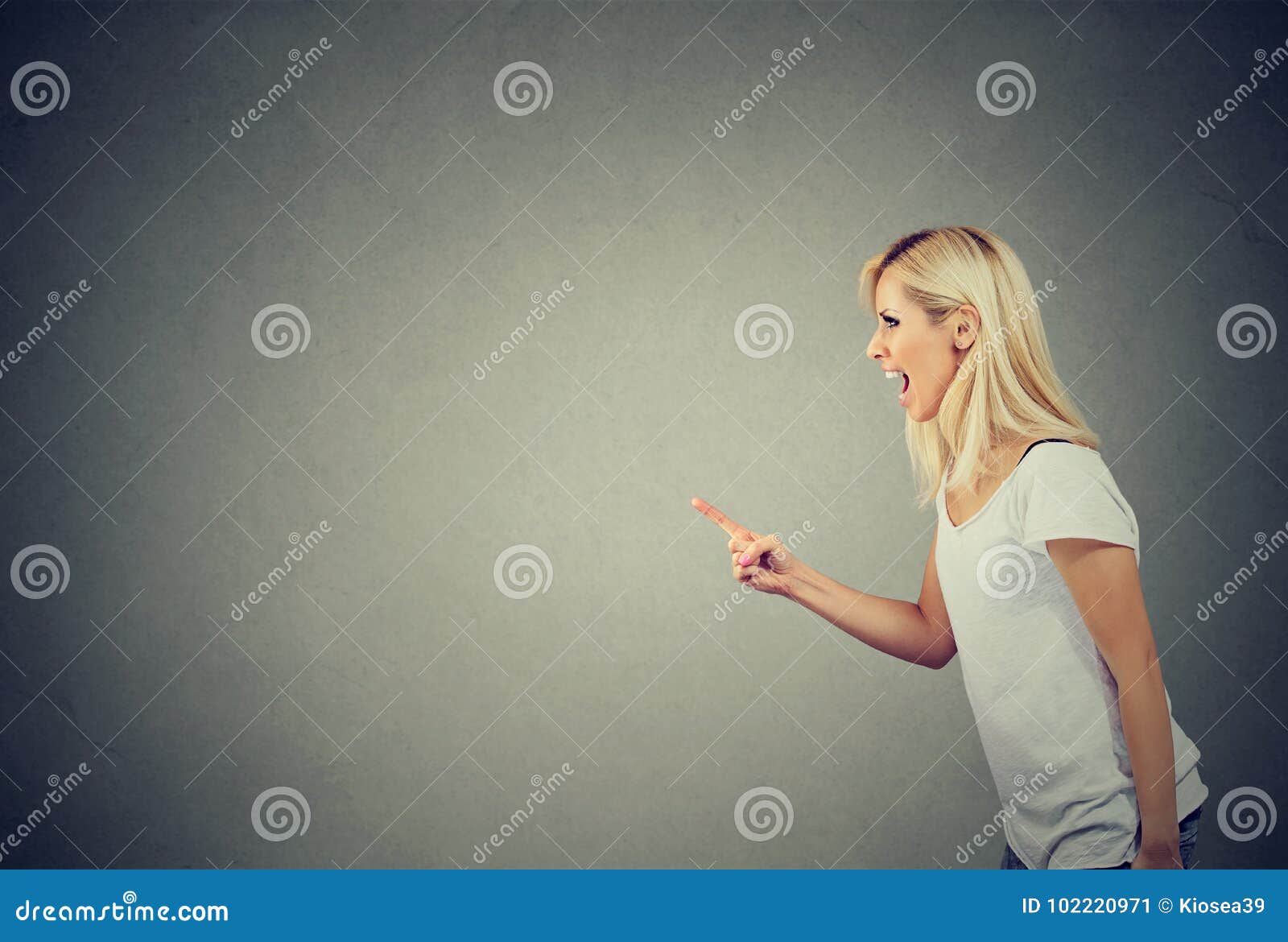 Side Profile Angry Woman Screaming Royalty-Free Stock Photo ...