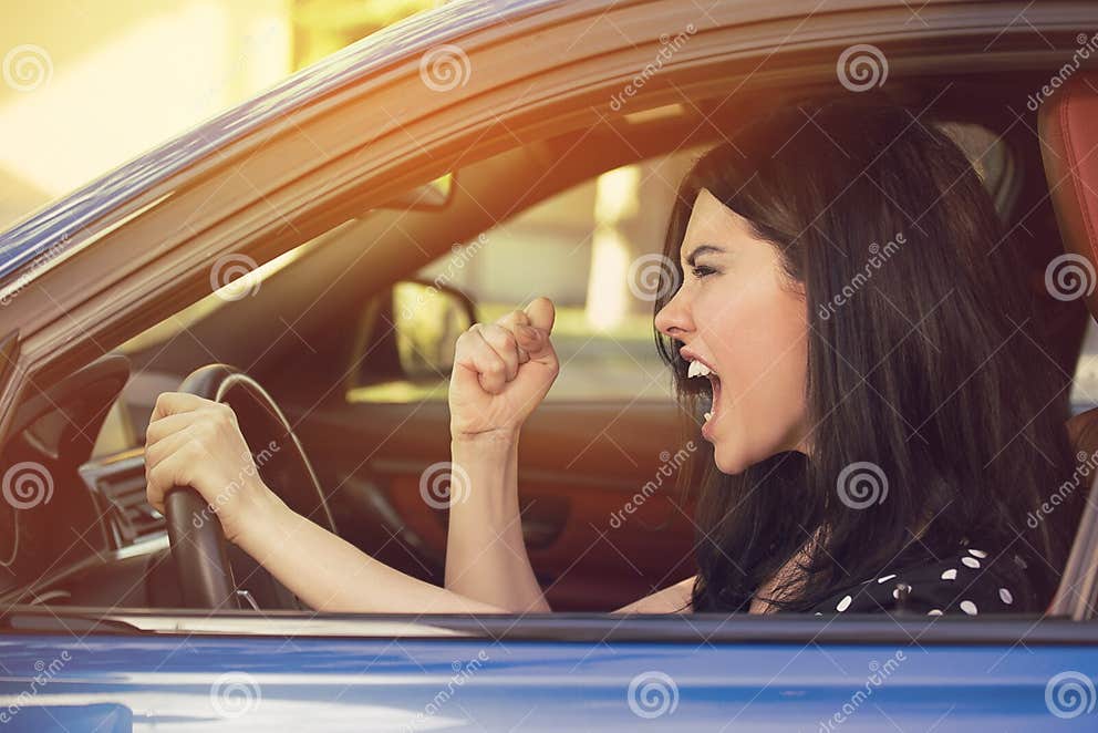 Side Profile of an Angry Young Driver Stock Photo - Image of annoyed ...