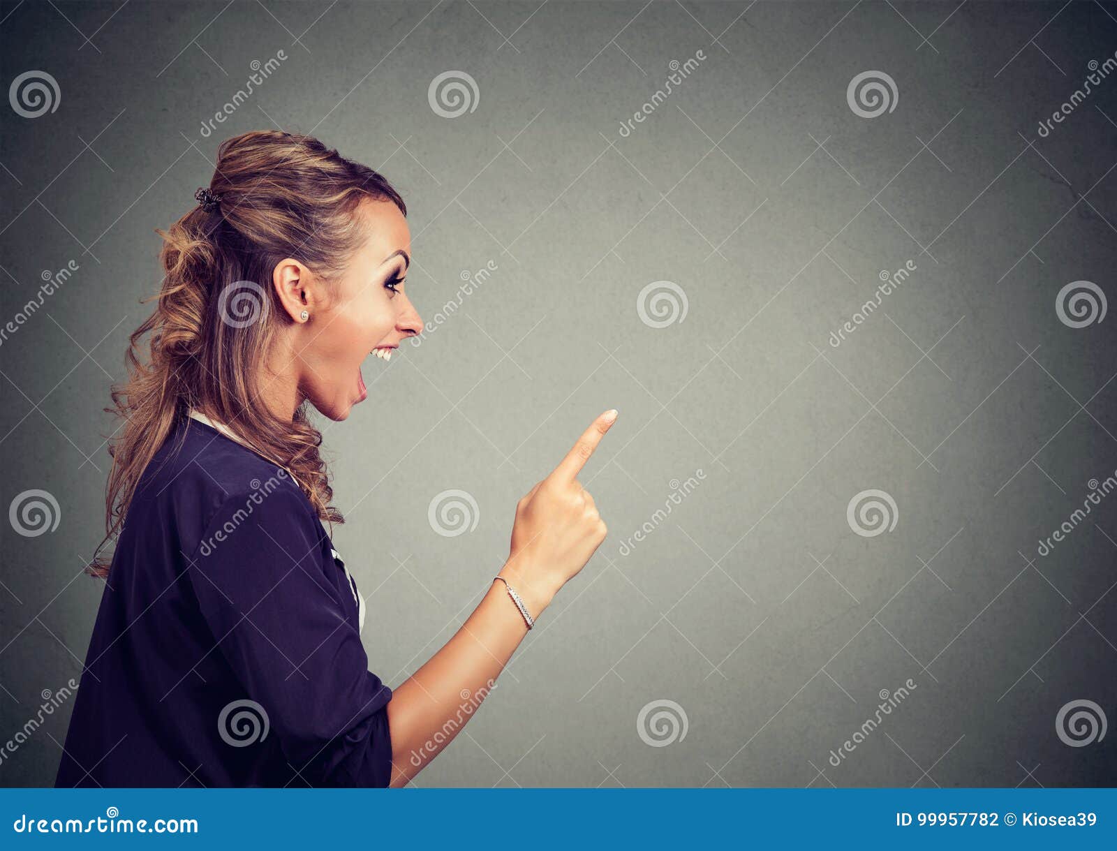 Woman Screaming Profile Angry