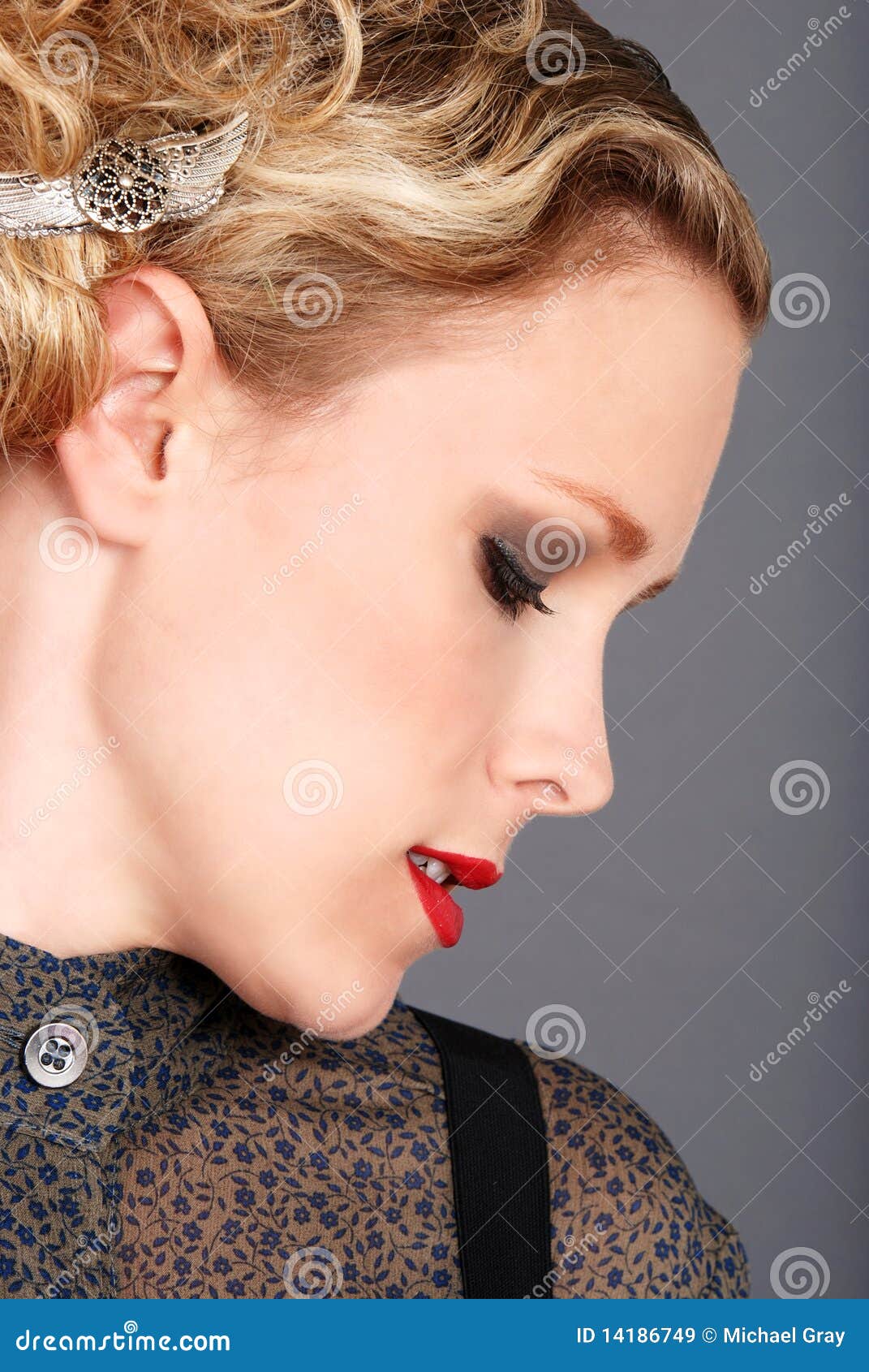 Side profile blonde woman stock image. Image of eyes - 14186749