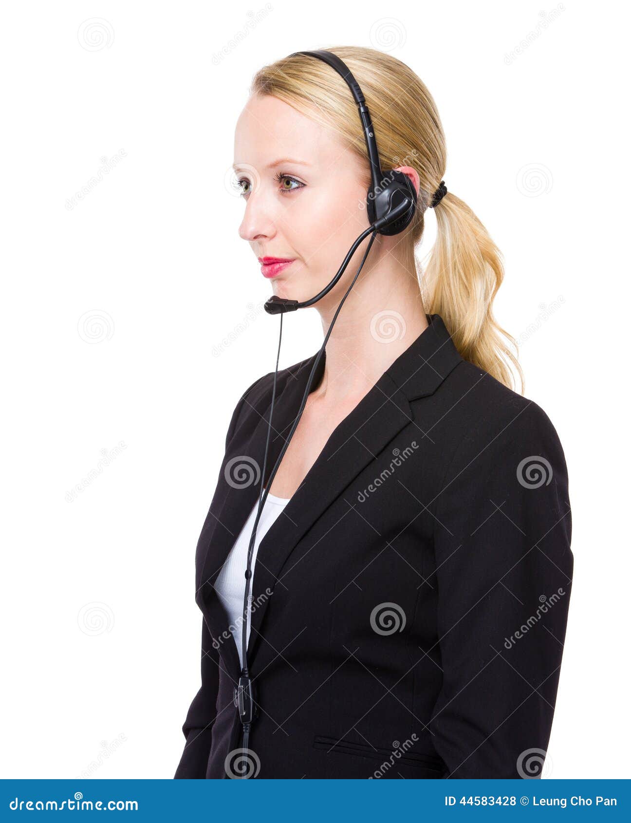 Side Profile of Call Center Operator Stock Photo - Image of operator ...