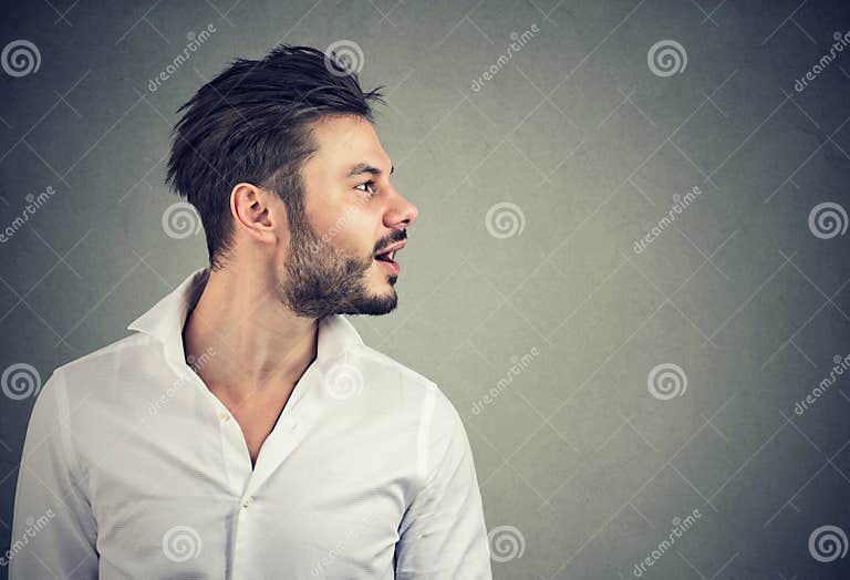 Side Profile of a Handsome Man Stock Image - Image of talk, face: 317520889