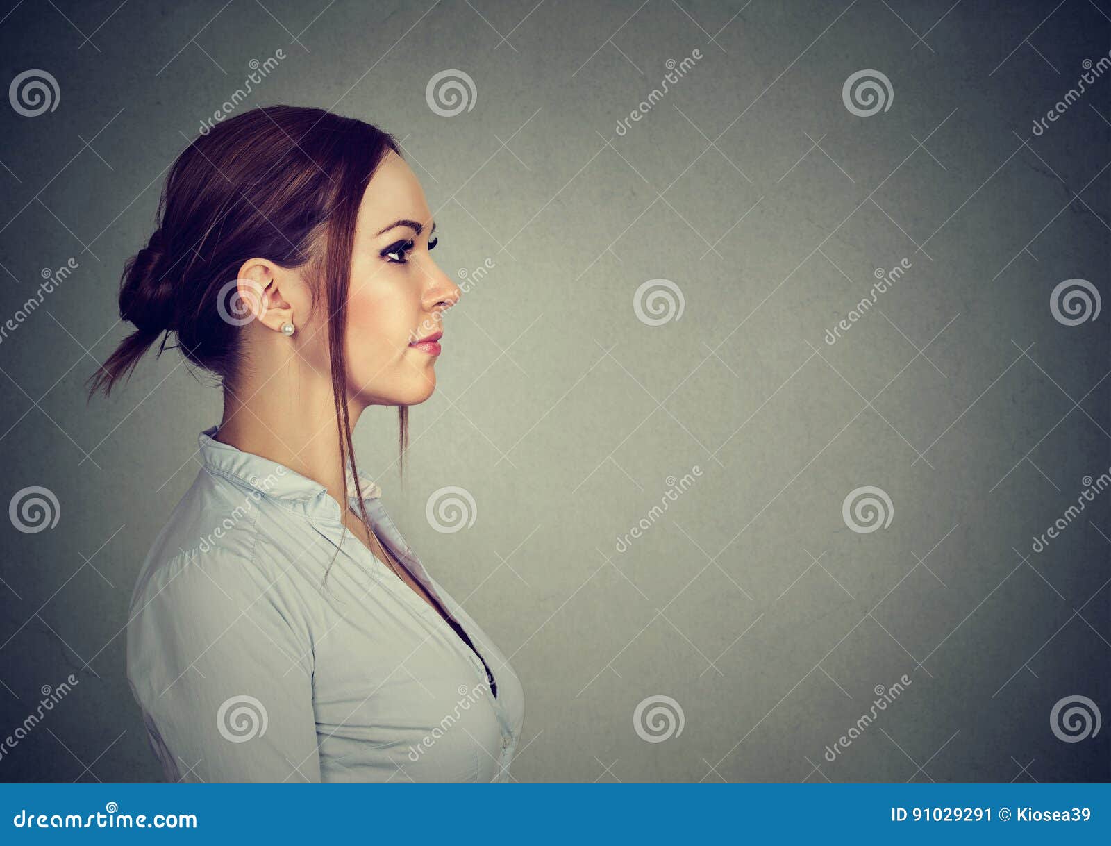 Side Profile of a Happy Woman Stock Image - Image of korean, human ...